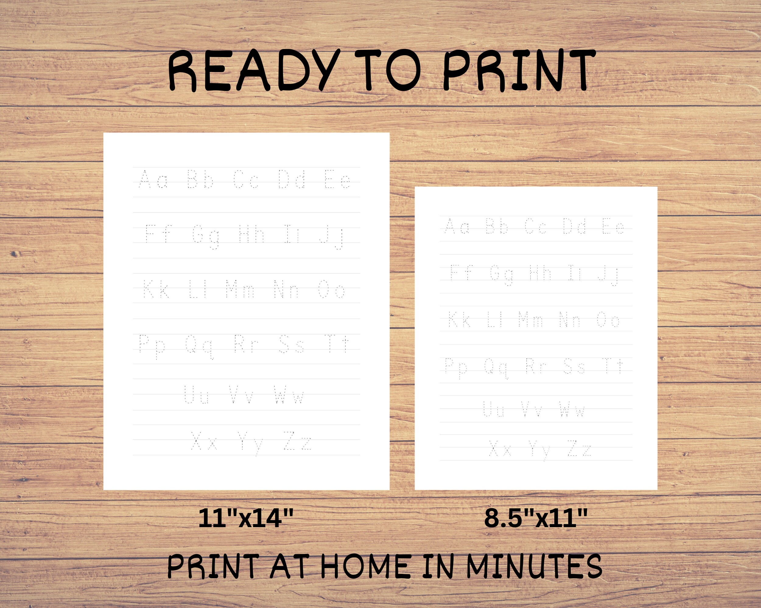 Printable Tracing Pages Alphabet & Numbers Print at Home 11x14 and 8.5 ...
