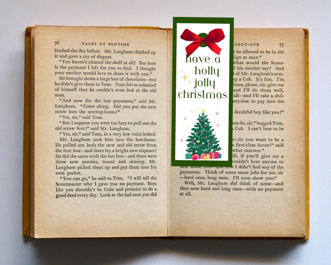 Printable Christmas Bookmarks Print at Home Christmas Gift Christmas ...