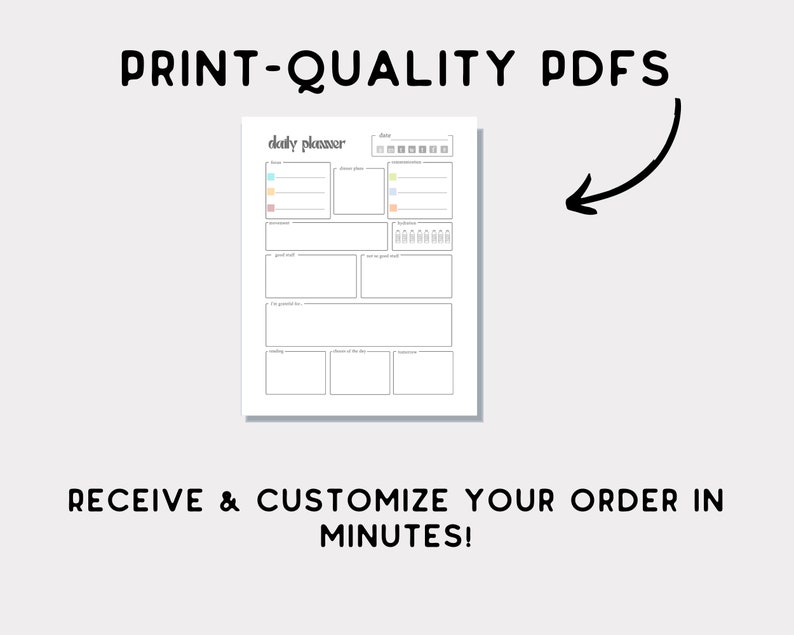 Daily Planner Printable / Includes Movement Hydration - Etsy