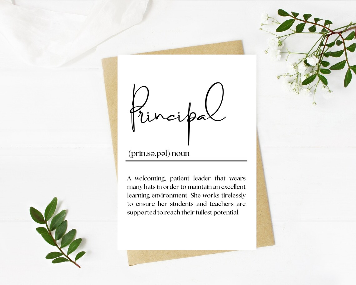 Card for Principal Digital Download Principal Card Printable Thank You ...