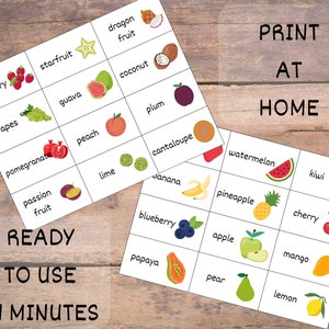 Preschooler Printable Flash Cards Educational Digital Download Fruit ...