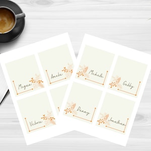 Thanksgiving Dinner Printable Place Cards Template Thanksgiving Name ...