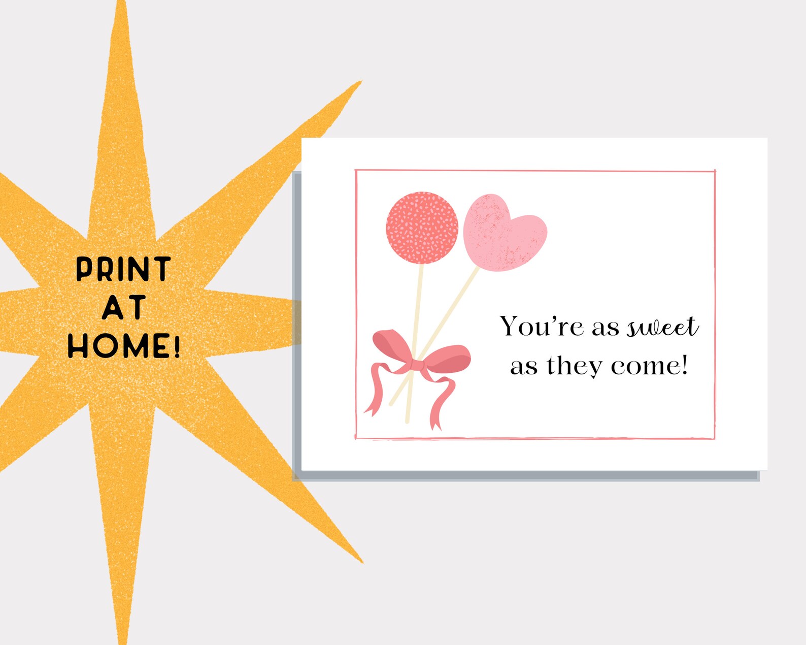 Valentine's Day Printable Kid's Card/ Print at Home Valentine's Day ...