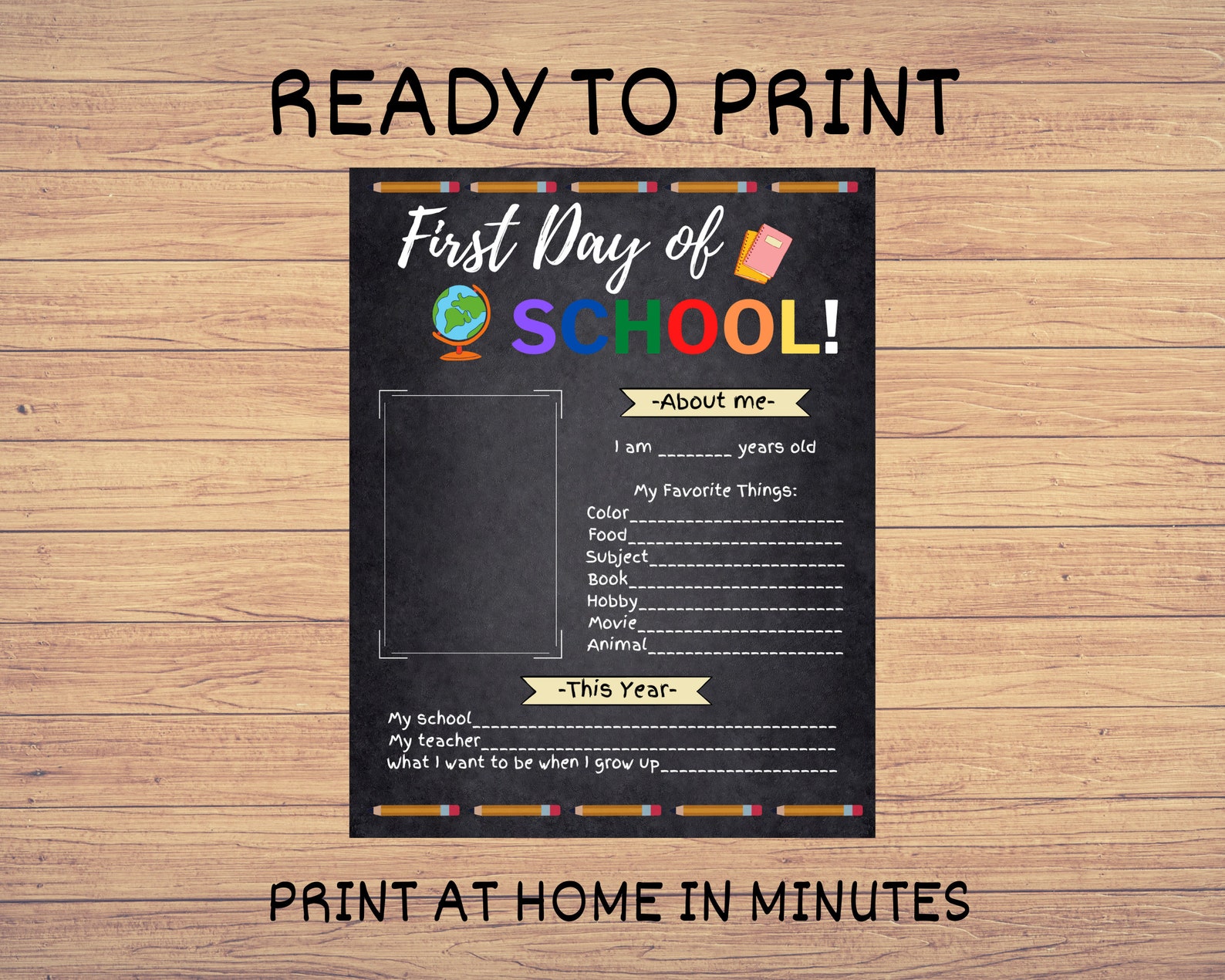 First Day of School Sign Printable Interview First Day & Last Day of ...