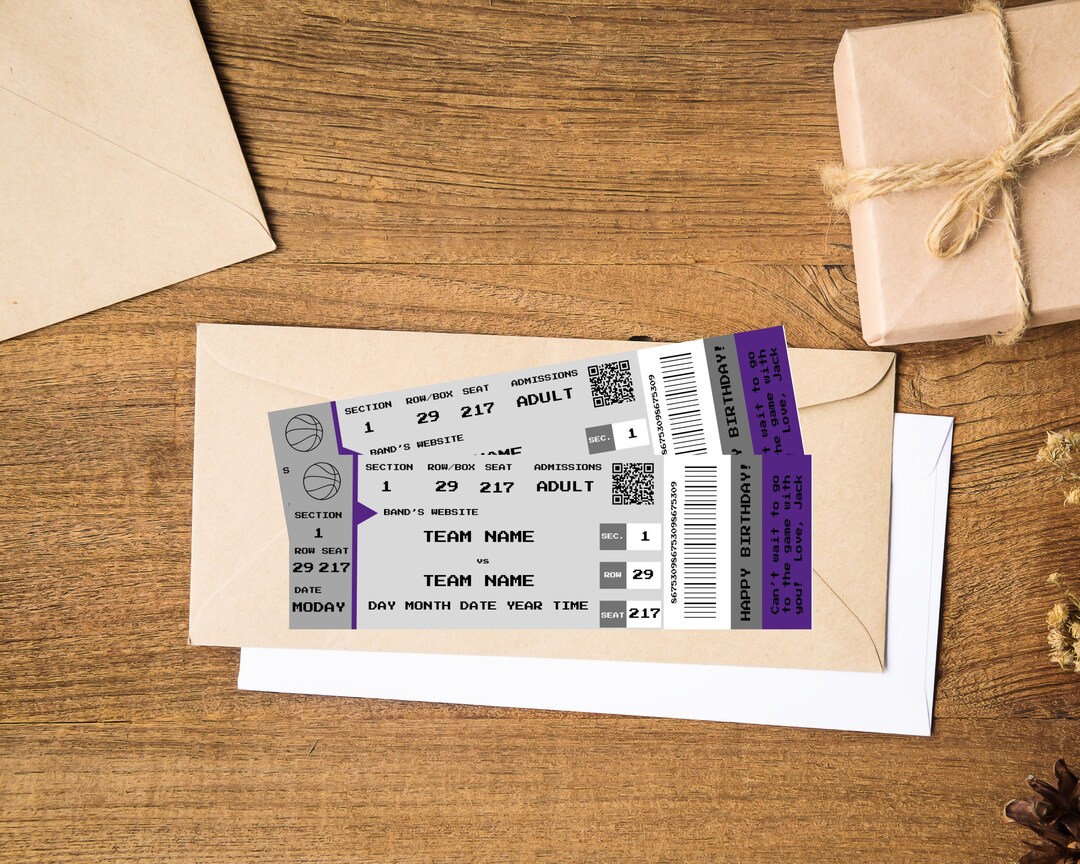 Printable Basketball Ticket EDITABLE Basketball Game Ticket Template ...