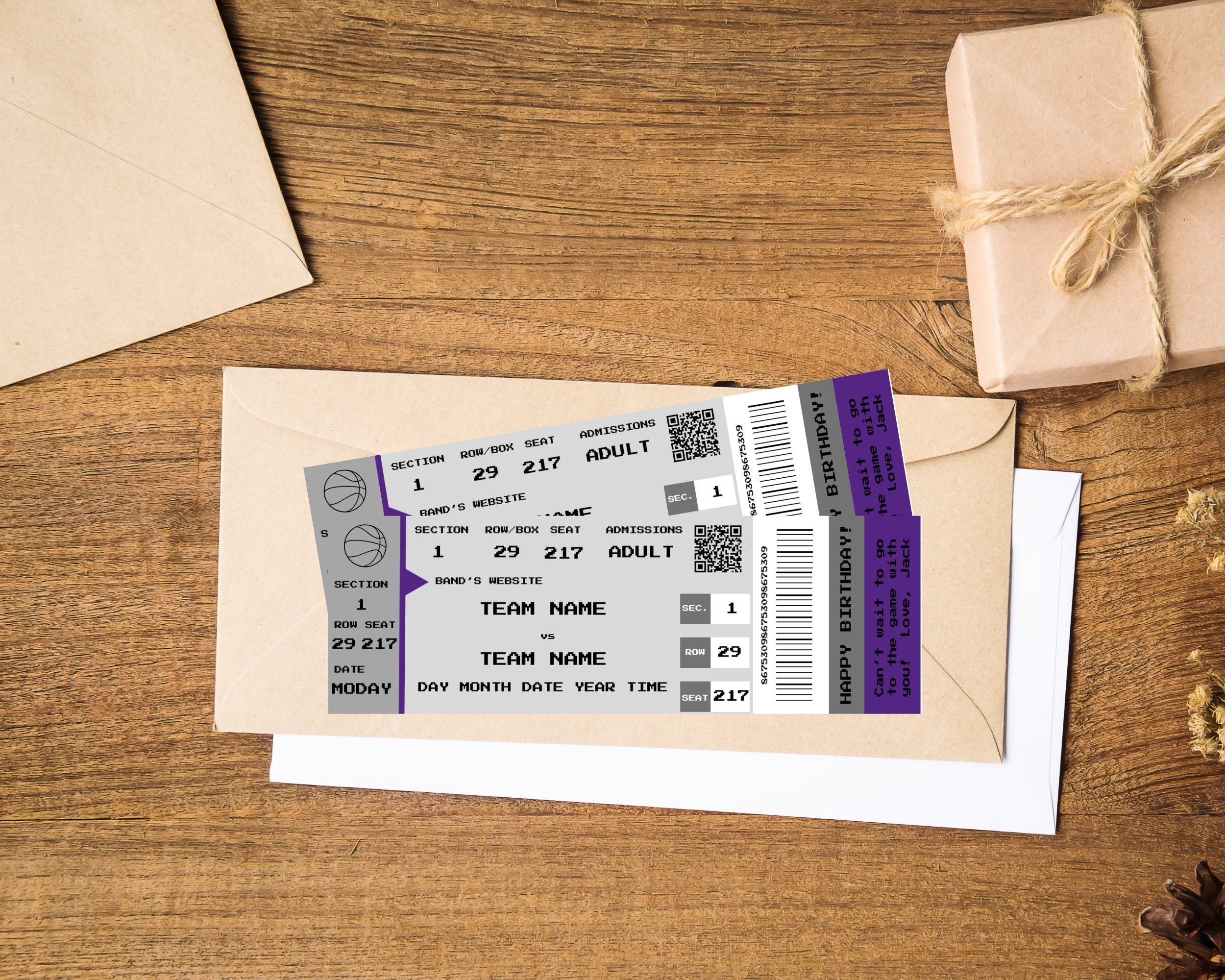 Printable Basketball Ticket EDITABLE Basketball Game Ticket Template ...