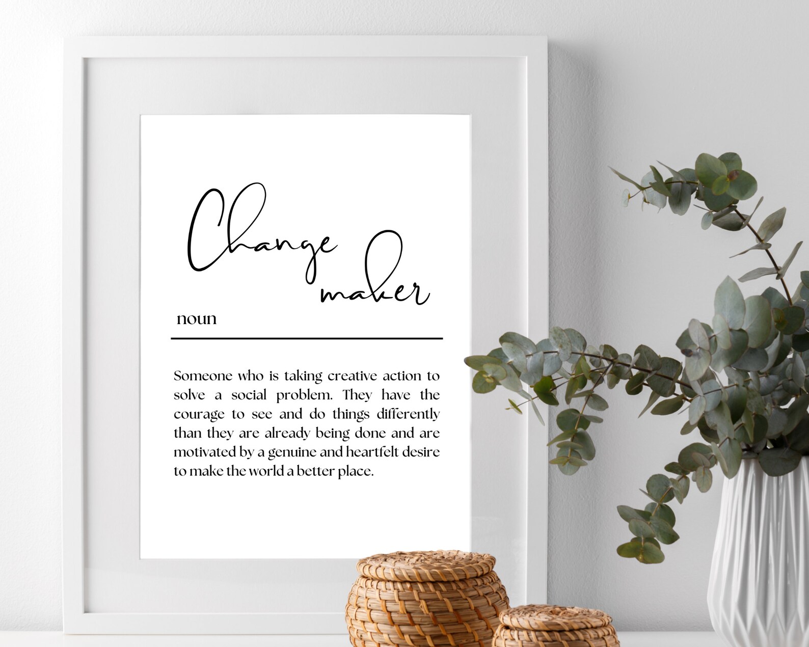 Printable Wall Art Gift Changemaker Definition 8x10 and 5x7 Gift for ...