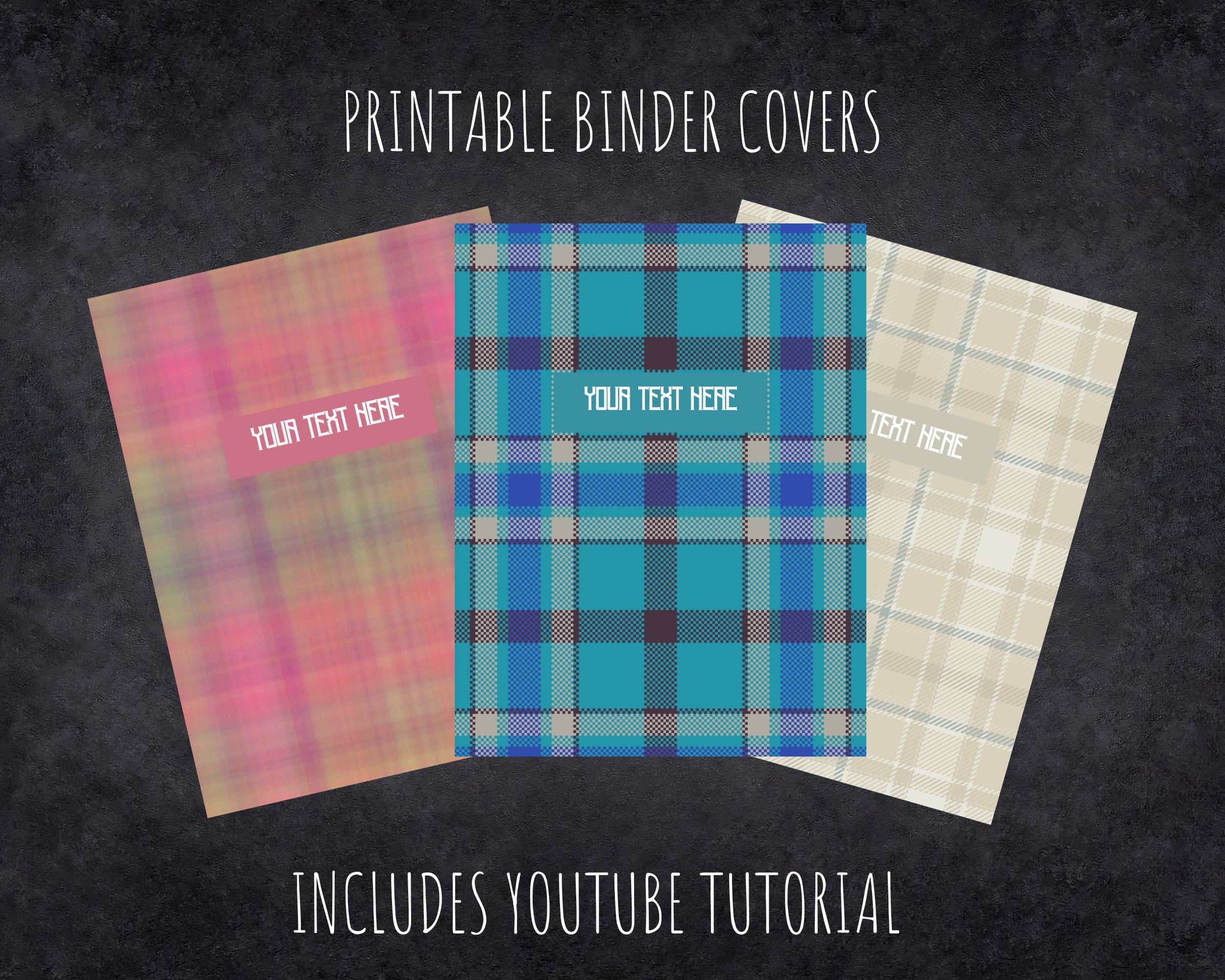 Plaid Binder Covers Printable Bundle 90s Binder Cover for High School ...