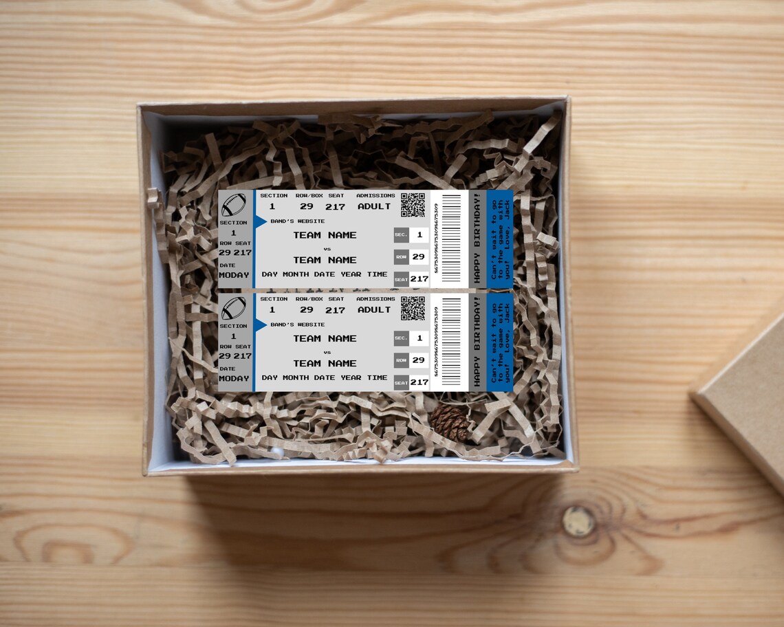 Printable Football Ticket EDITABLE Football Game Ticket Template ...