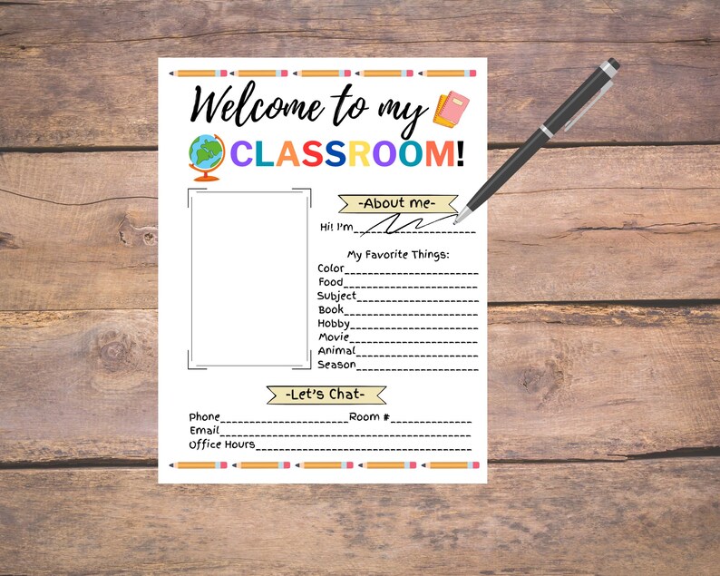 Back to School Teacher Introduction Printable Interview Printable ...