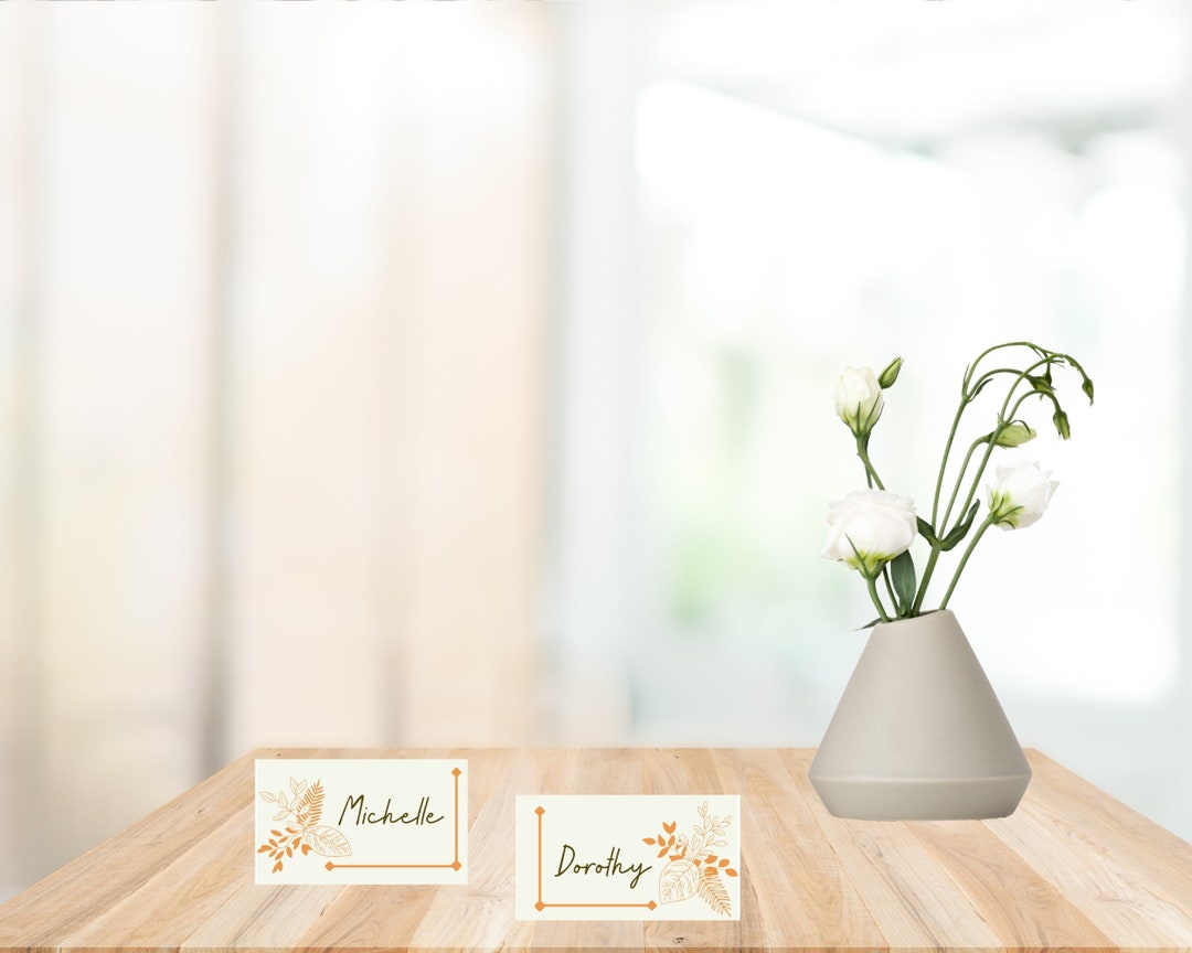 Thanksgiving Dinner Printable Place Cards Template Thanksgiving Name ...