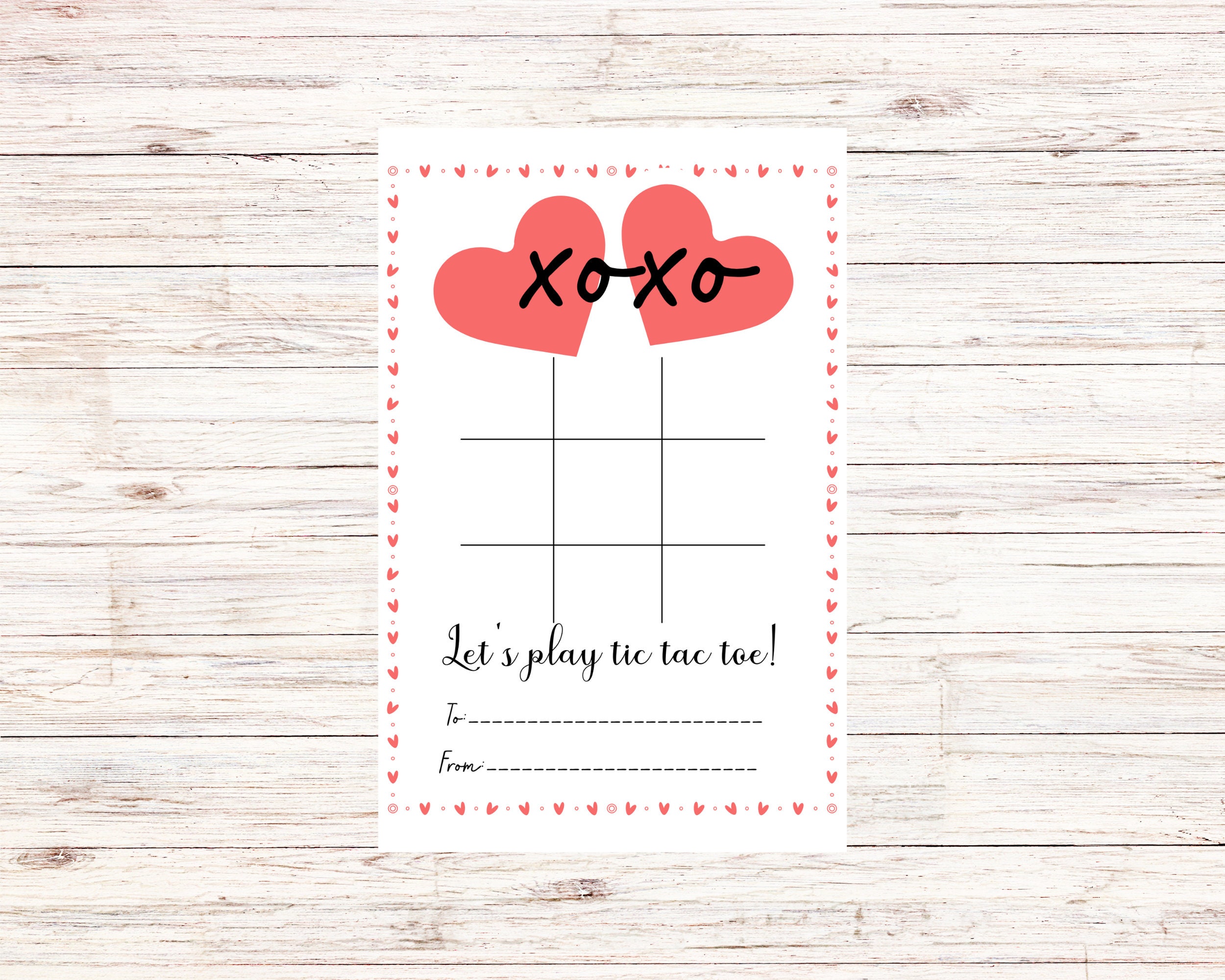 Valentine's Day Tic Tac Toe Printable Kid's Cards/ Print at Home ...