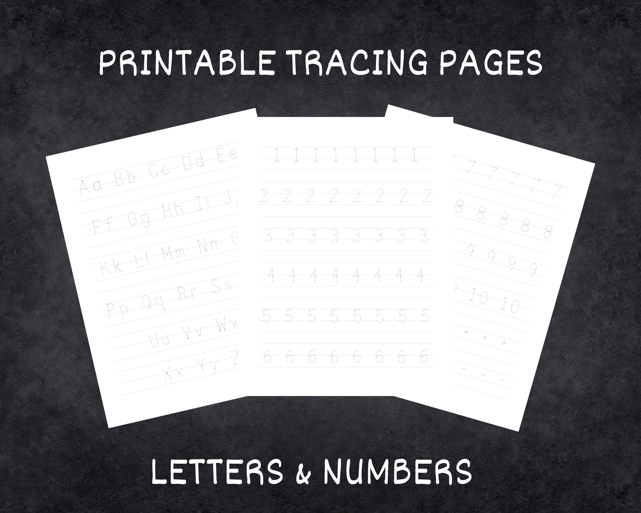 Printable Tracing Pages Alphabet & Numbers Print at Home 11x14 and 8.5 ...