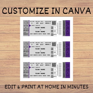 Printable Basketball Ticket EDITABLE Basketball Game Ticket Template ...