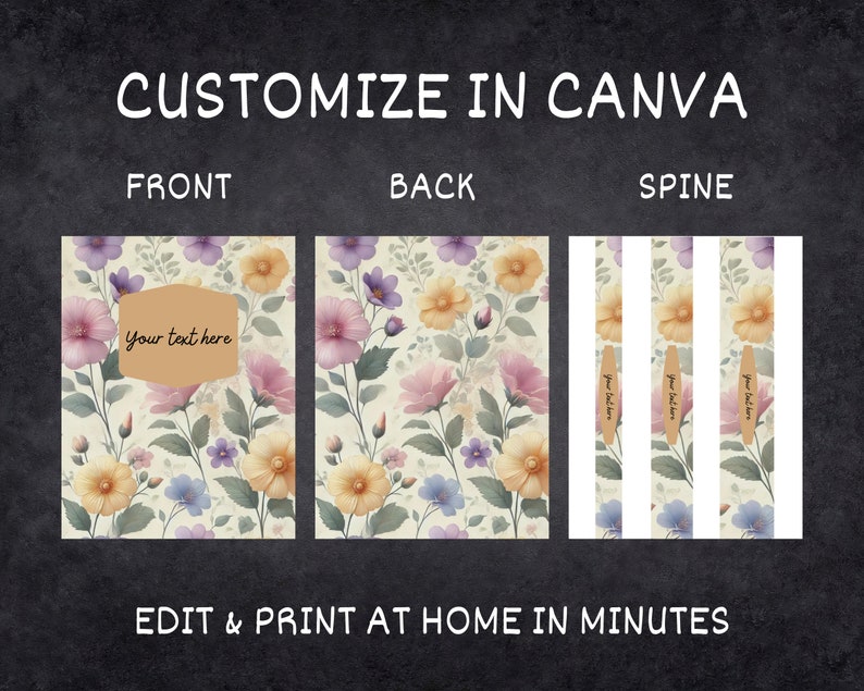 Binder Cover Printable Demure Flower Printable Binder Cover for High ...