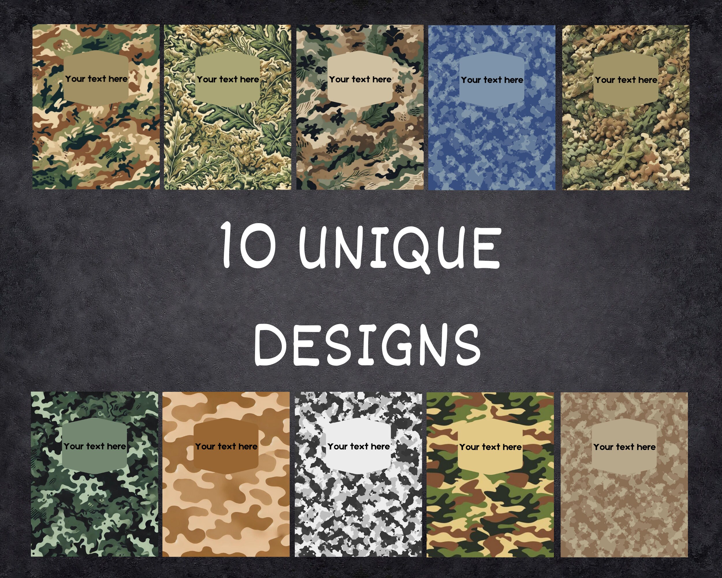 Camo Printable Binder / Editable Covers School Binder Printables - Use ...