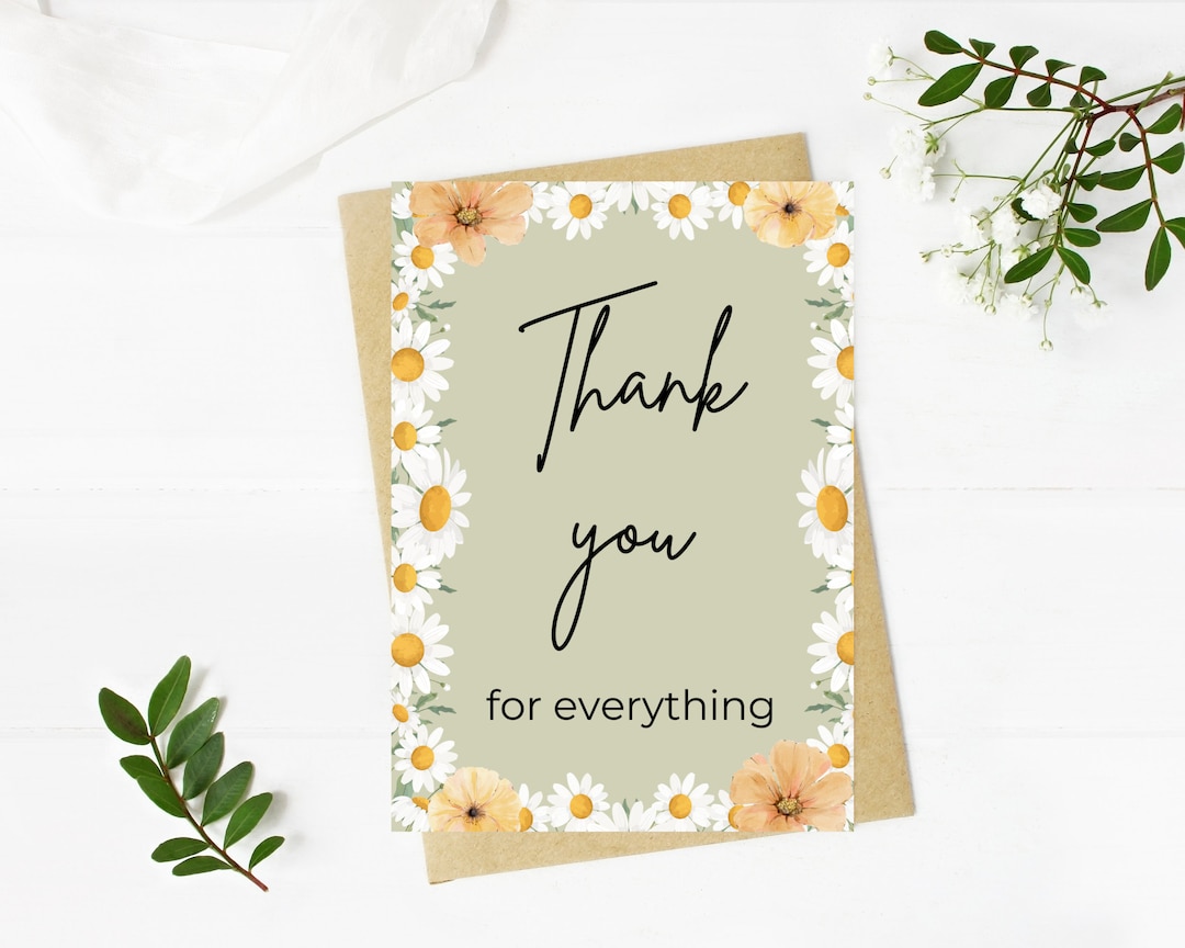 Printable Thank You Card Print at Home Thank You Card Digital Download ...