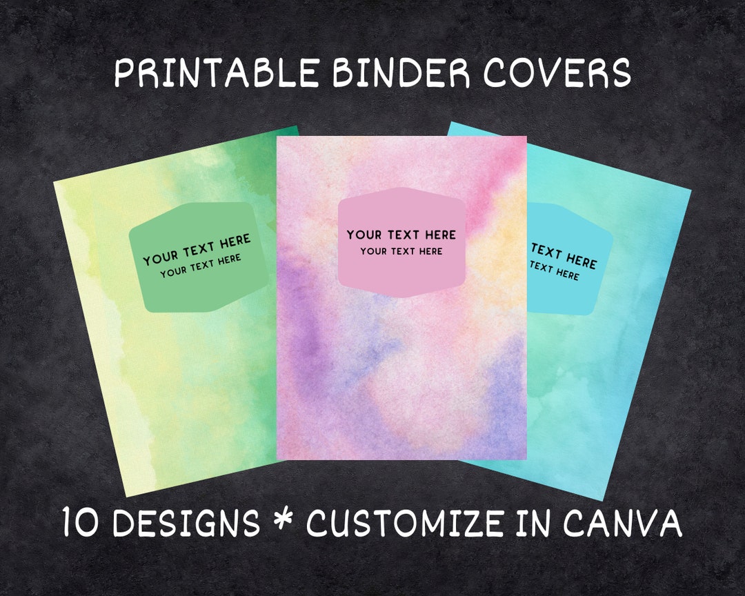 Watercolor Printable Binder / Editable Covers School Binder Printables ...