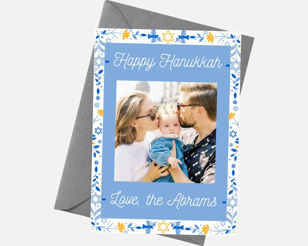Hanukkah Card Customizable Printable Chanukah Greeting Card Jewish ...