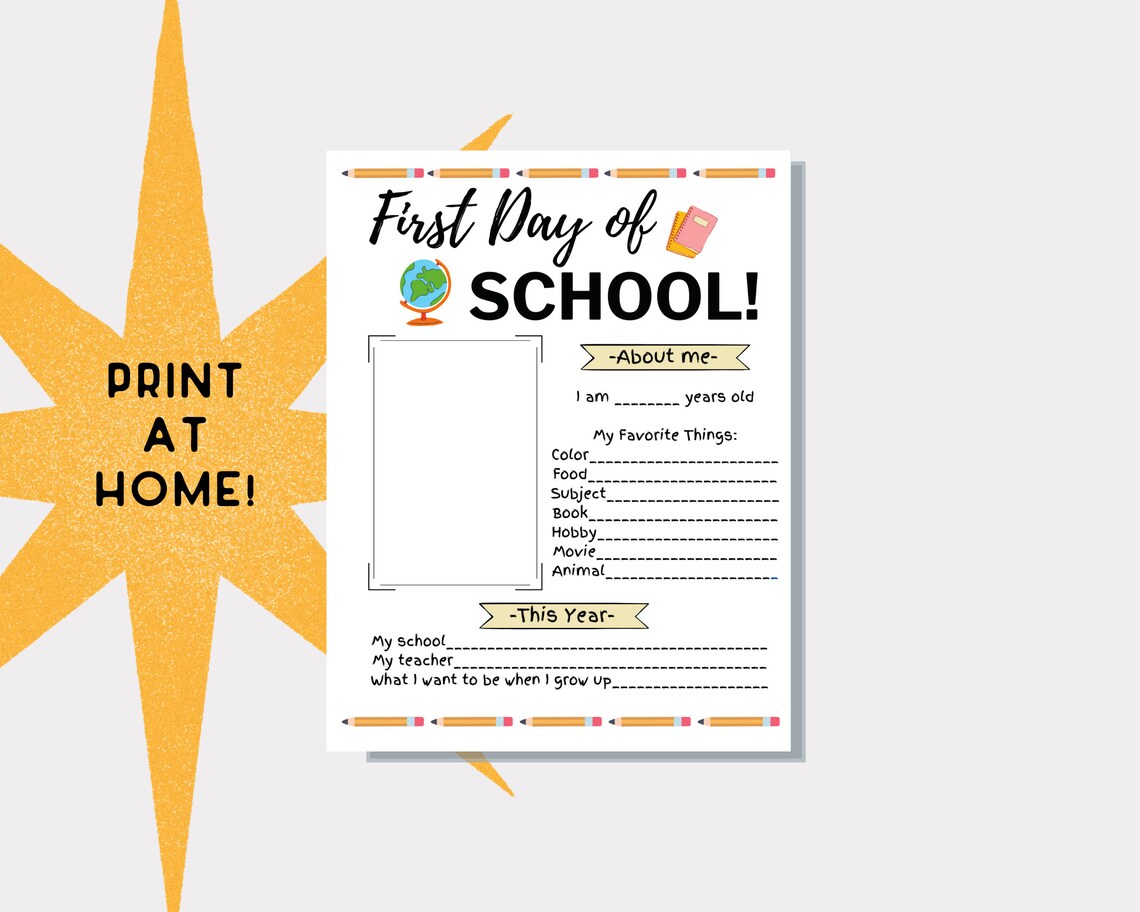 First Day of School Sign Printable Interview First Day & Last Day of ...