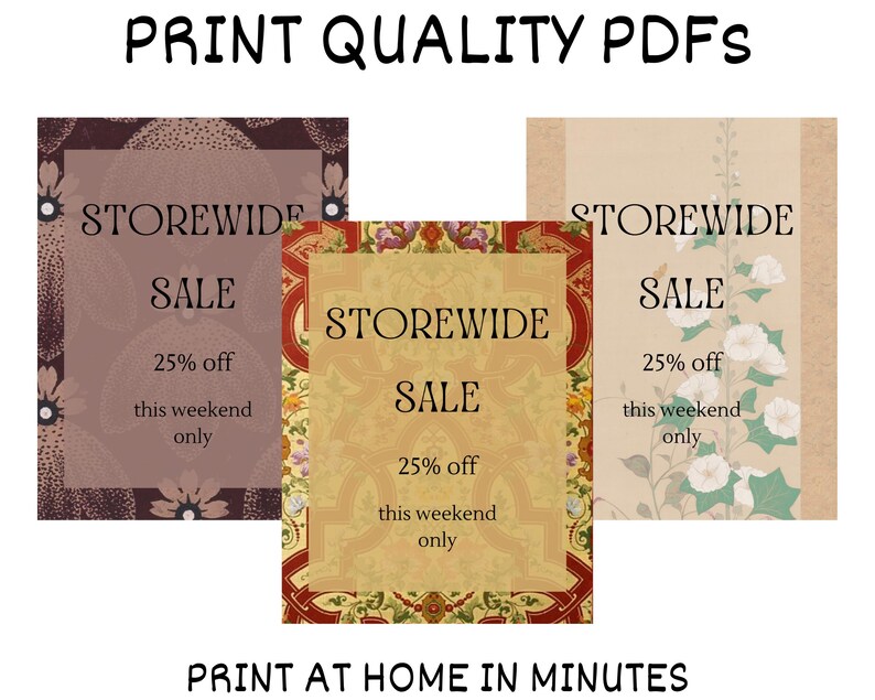 Printable Business Sign Sale Canva Template Antique Design Vintage ...