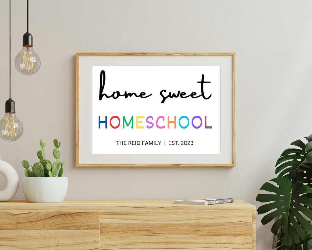 Home Sweet Homeschool Sign Customize in Canva & Print at Home 14 X 11 ...
