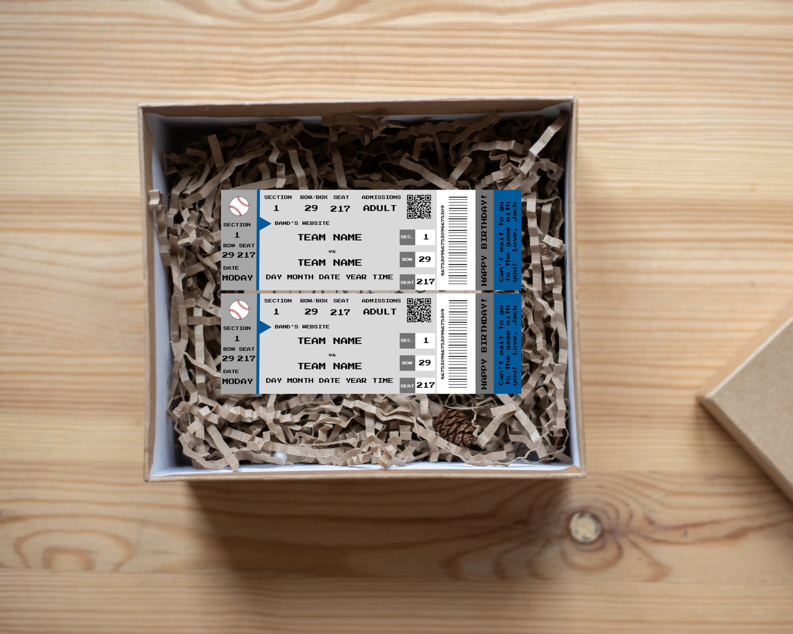 Printable Baseball Ticket- EDITABLE Baseball Game Ticket Template ...