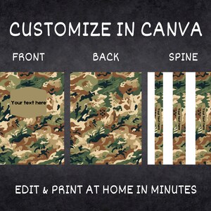 Camo Printable Binder / Editable Covers School Binder Printables - Use ...