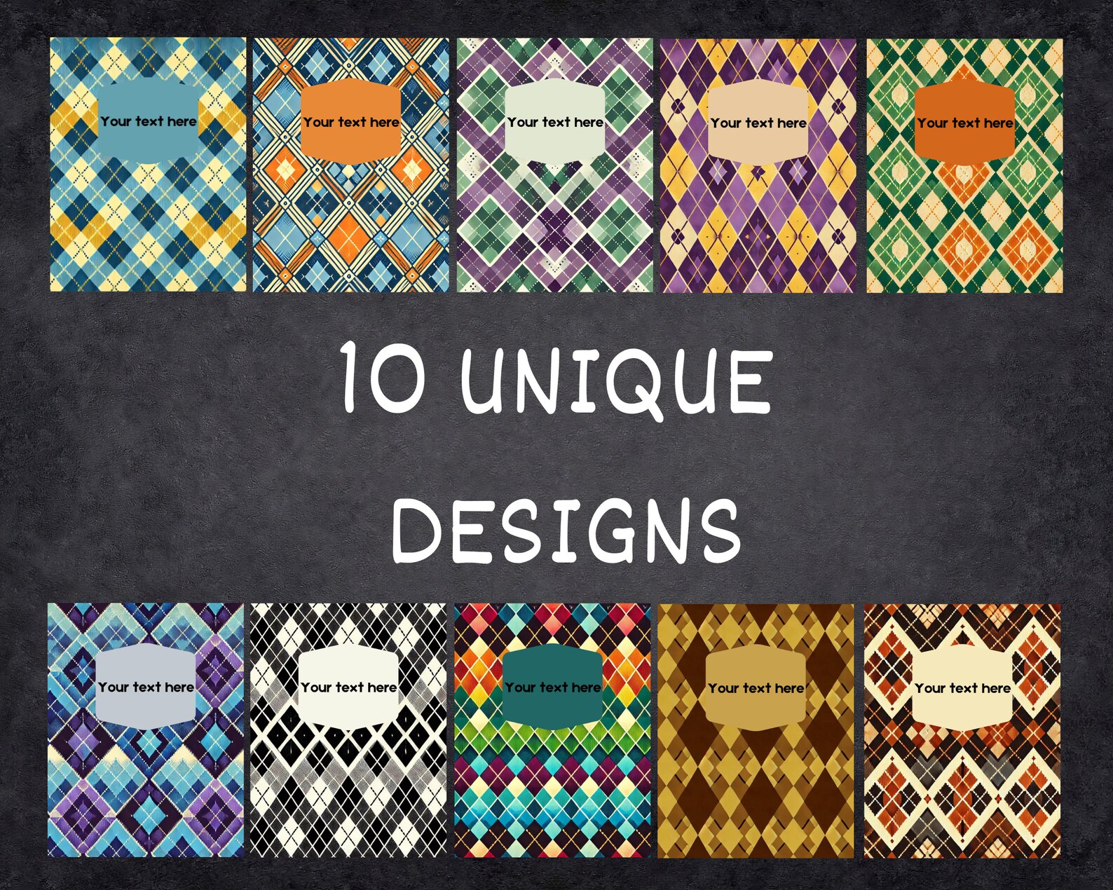 Binder Cover Printable Argyle Pattern Back to School Printable Binder ...
