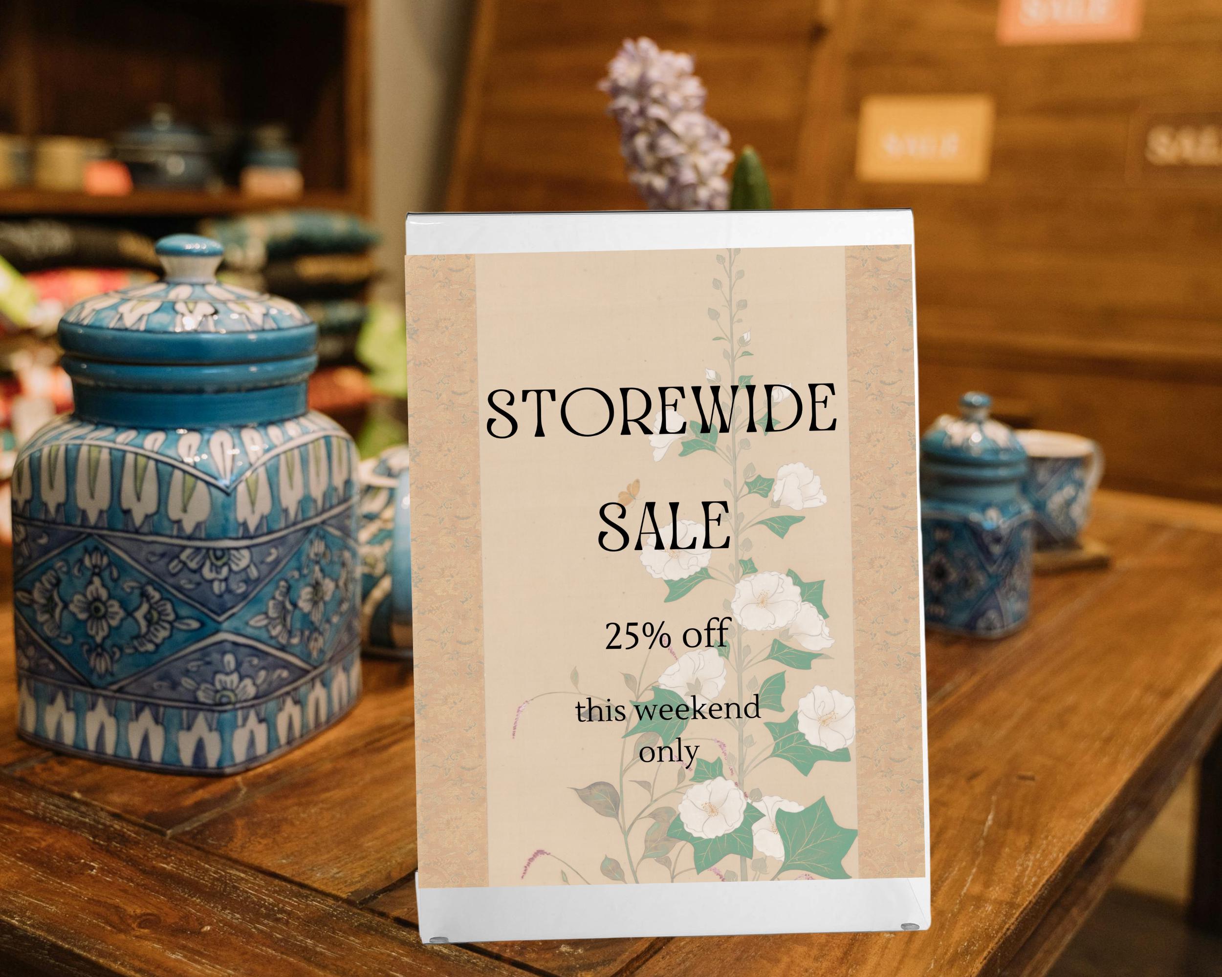 Printable Business Sign Sale Canva Template Antique Design Vintage ...