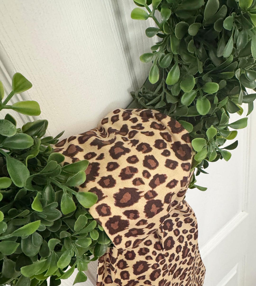 Wreath Sash Leopard Print Front Door Decor - Etsy