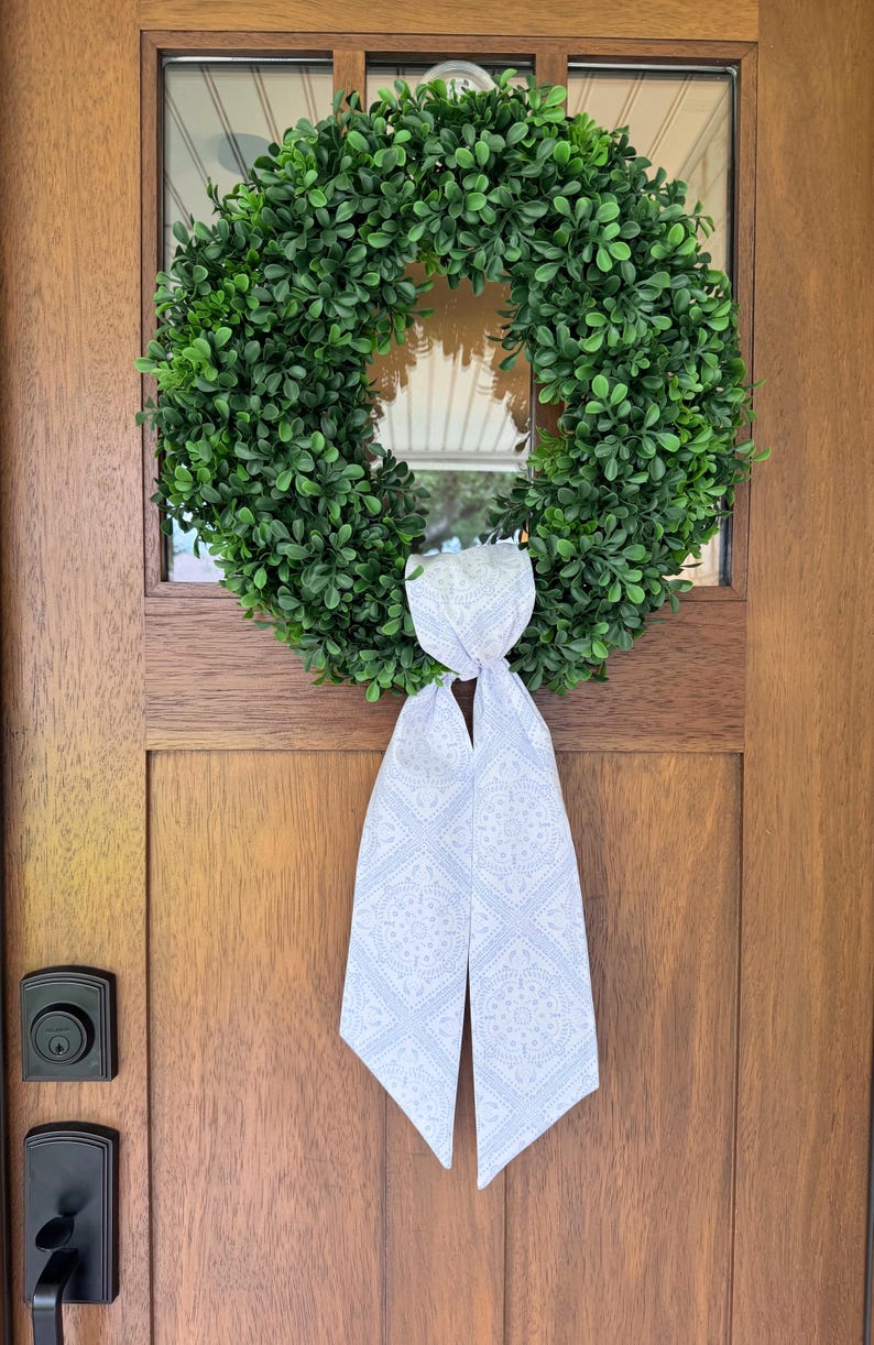 Blue & White Tile Print Wreath Sash – 4" X 52" - Etsy