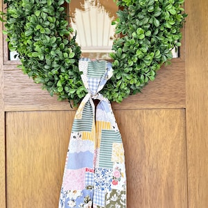 Wreath Sash Boho Patchwork Wreath Sash Front Door Decor Wreath Decor Wreath Scarf - Etsy