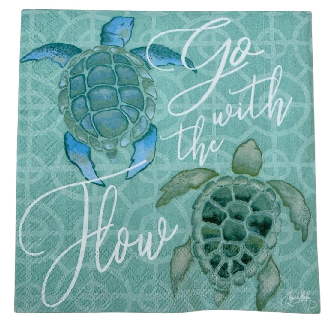 Decoupage Paper Napkin Sea Turtles Scrapbooking Card Making Collage ...