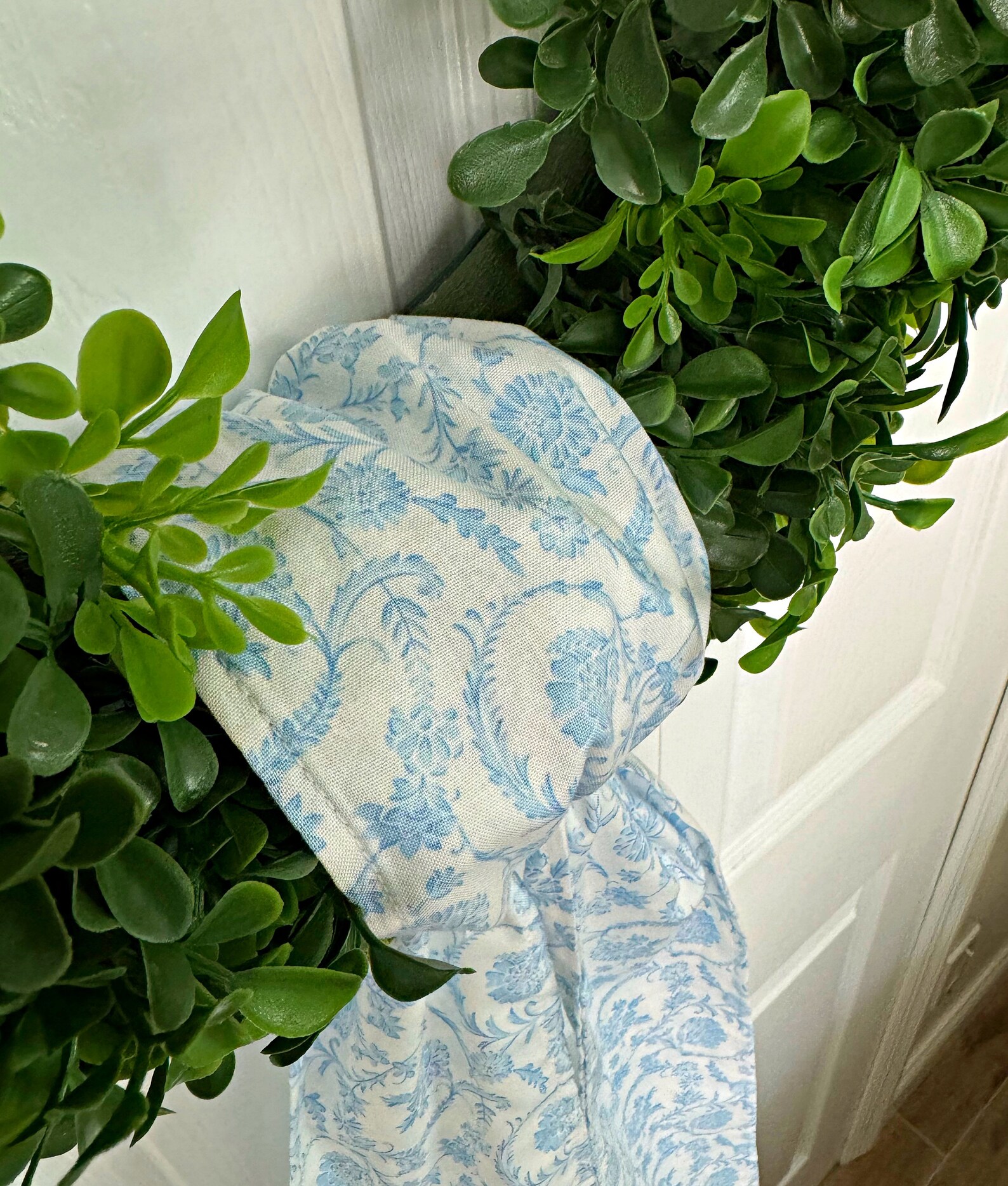 Wreath Sash Blue Chinoiserie Scroll Front Door Decor - Etsy