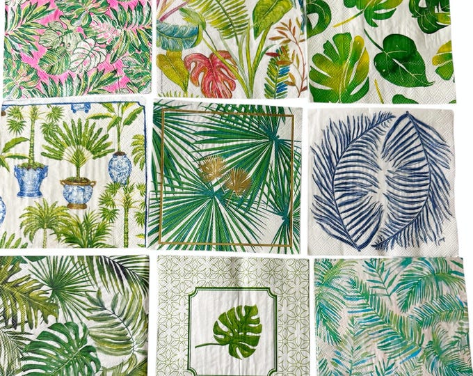 Decoupage Paper Napkins Palm Leaves and Trees Themed Paper Napkins ...