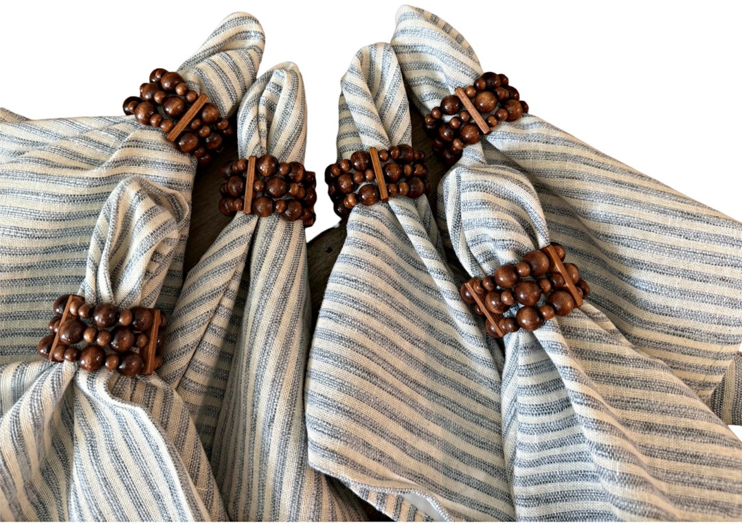 Napkin Rings Beaded Napkin Rings Table Decor Set of 6 Napkin Rings ...