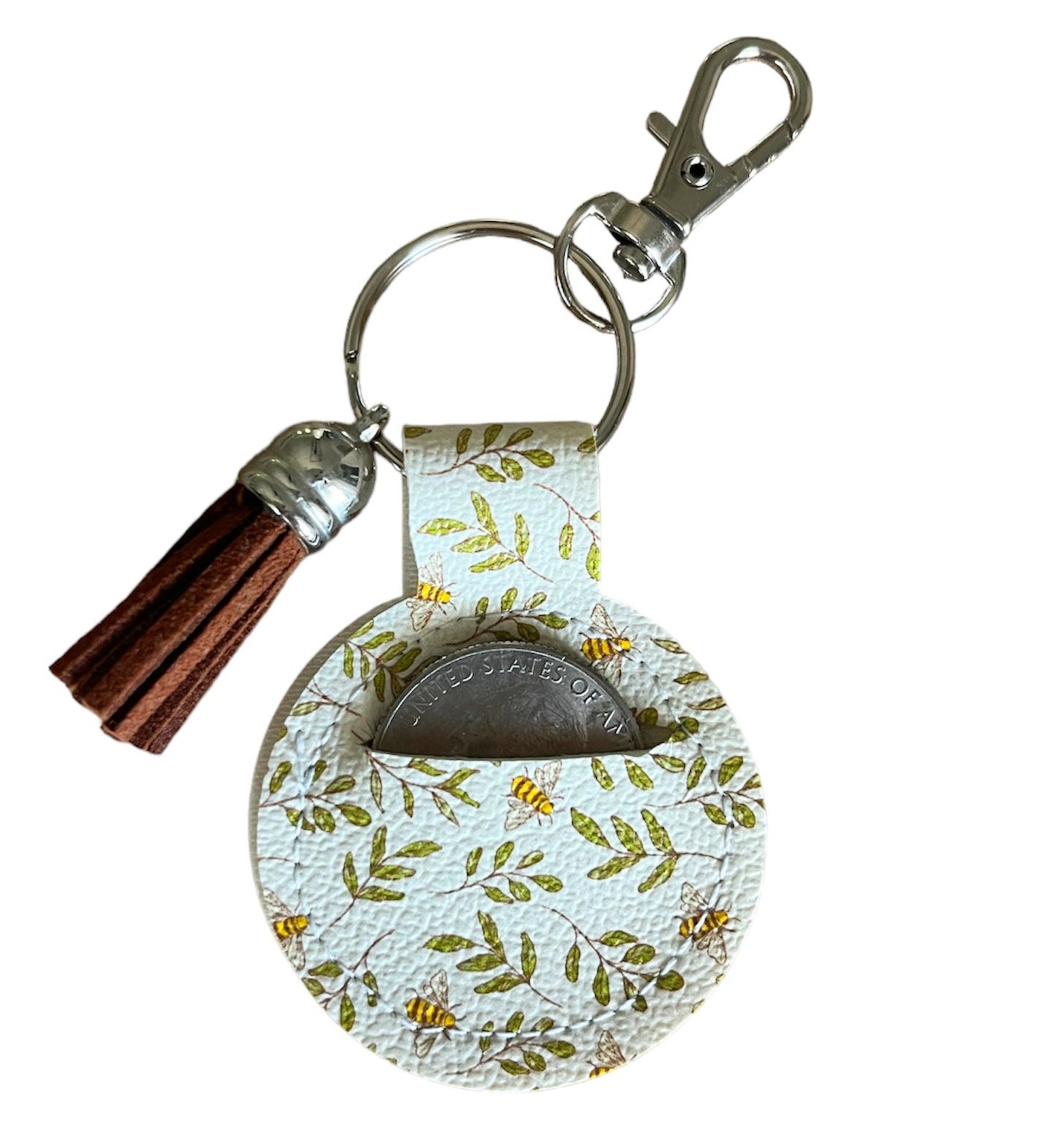 Faux Leather Coin Holder Keychain, Tassel Quarter Keeper - Etsy