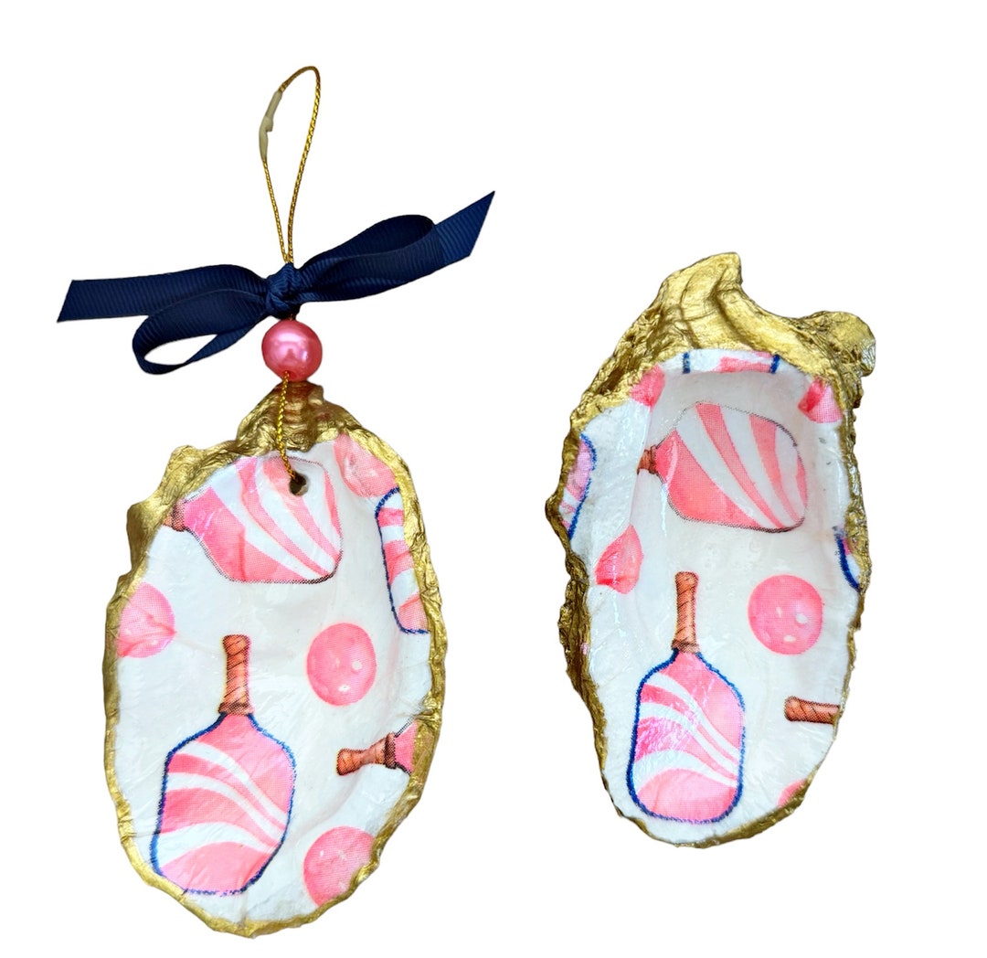 Oyster Shell Pickle Ball Ornament Oyster Shell Pickle Ball Ring Dish ...