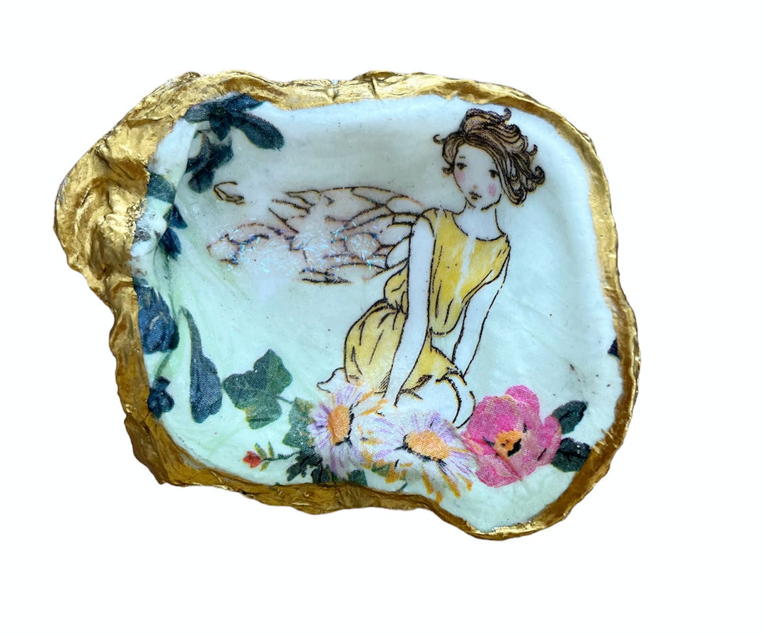 Oyster Shell Ring Dish Fairy Oyster Shell Seashell Jewelry Holder ...