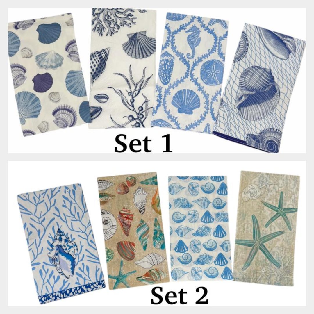 Decoupage Paper Napkin Sets of 4 Beach Ocean Themes Coastal Decoupage ...