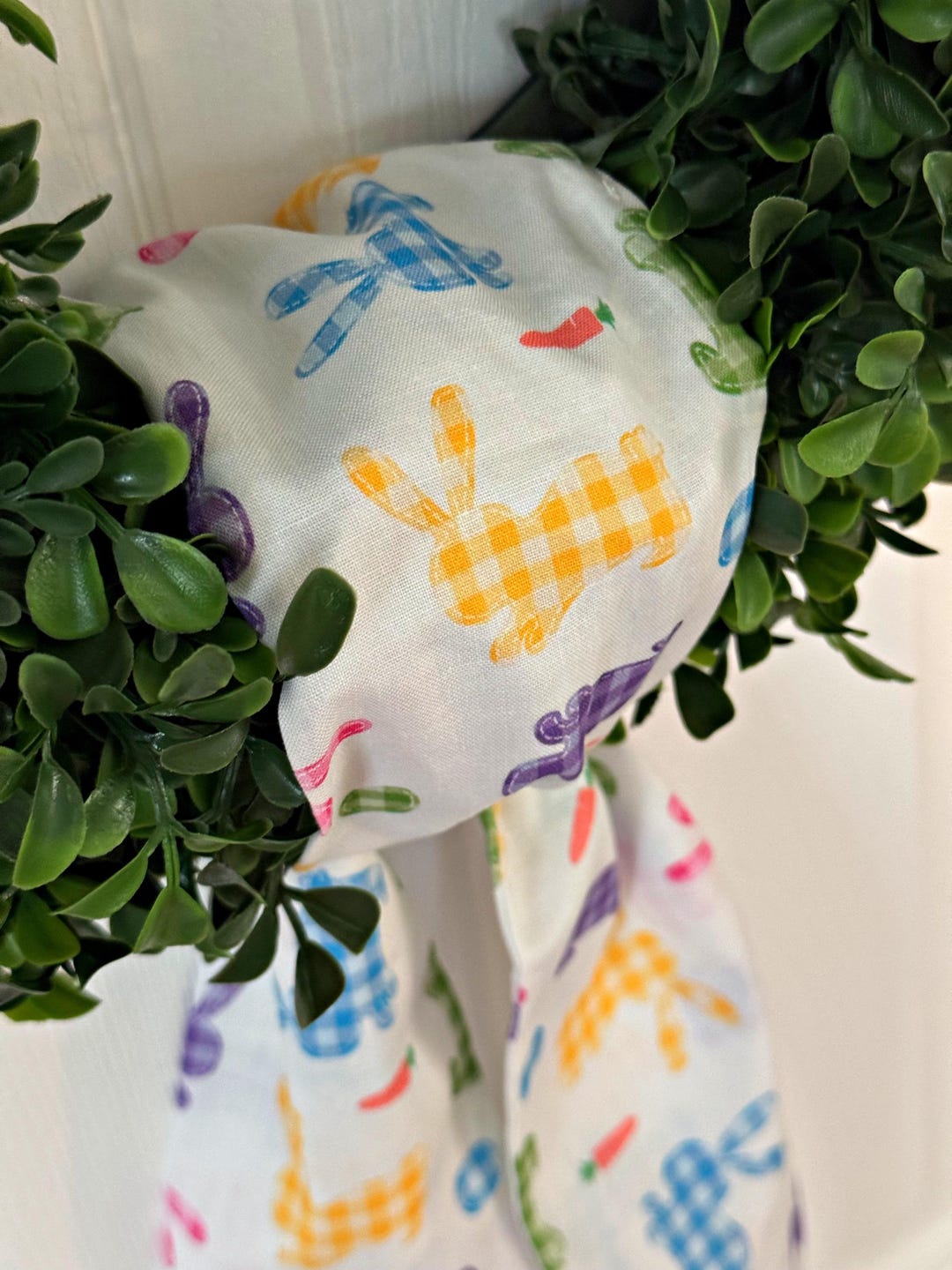 Wreath Sash Easter Wreath Sash Pastel Gingham Bunnies NEW Design Wreath ...