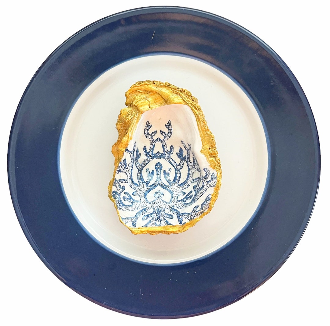 Oyster Shell Ring Dish Blue Coral Oyster Shell Ring Dish Oyster ...