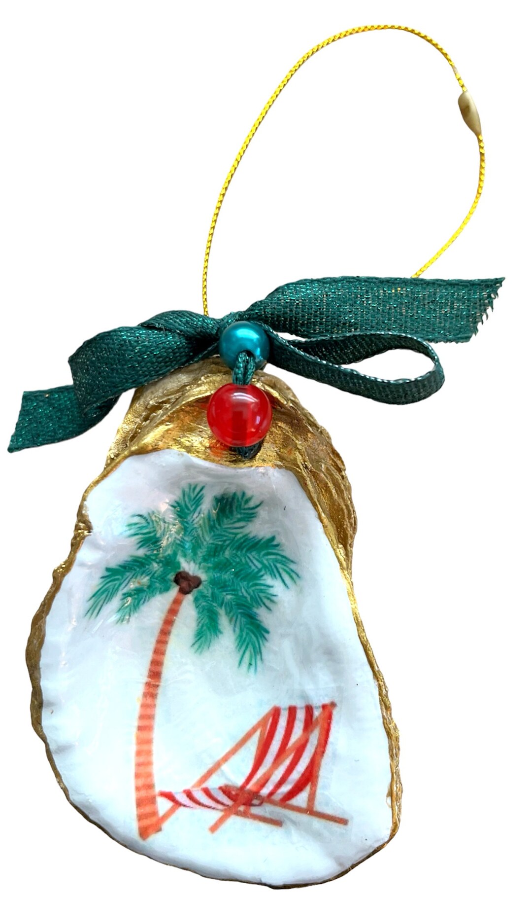Oyster Shell Christmas Palm Tree Christmas Oyster Ornament Seashell ...