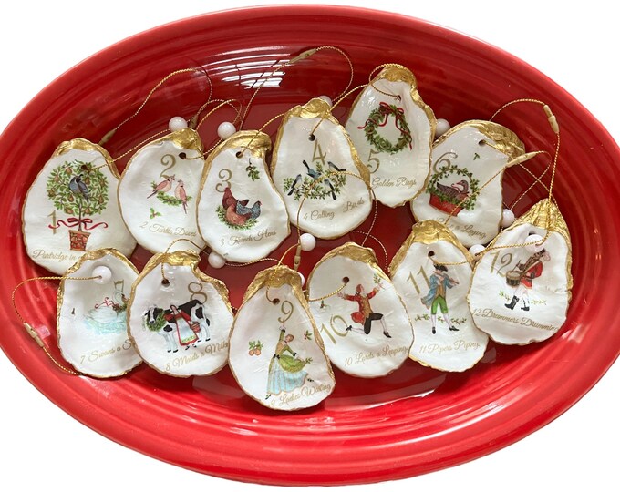 Oyster Shell Ornaments 12 Days of Christmas Oyster Shell Ornaments ...
