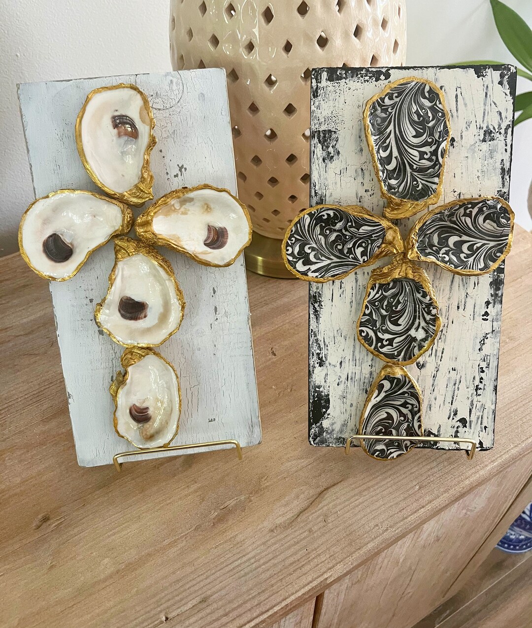Oyster Shell Cross Art Oyster Shell Decor 2 Designs to Choose From Wall ...