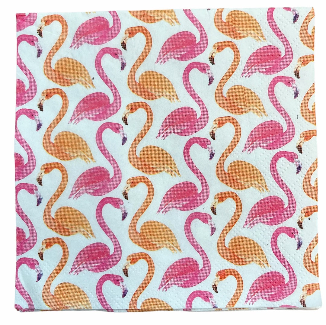 Flamingo Paper Napkins - Fuchsia Flock, Decoupage Supplies (5" X 5") - Etsy