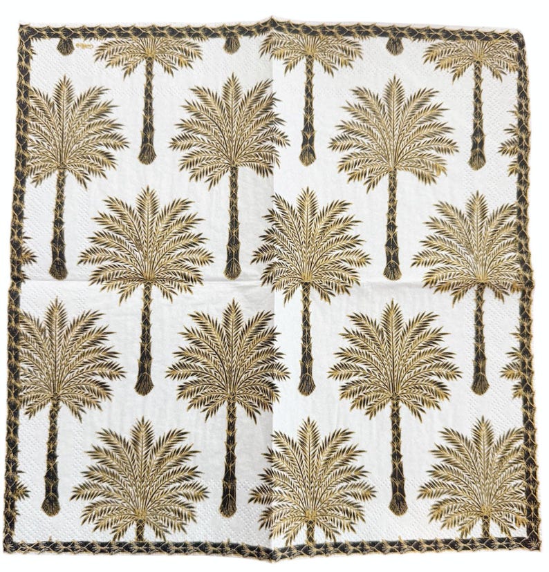 Decoupage Paper Napkin Palm Trees Ephemera Scrapbooking Card Making ...
