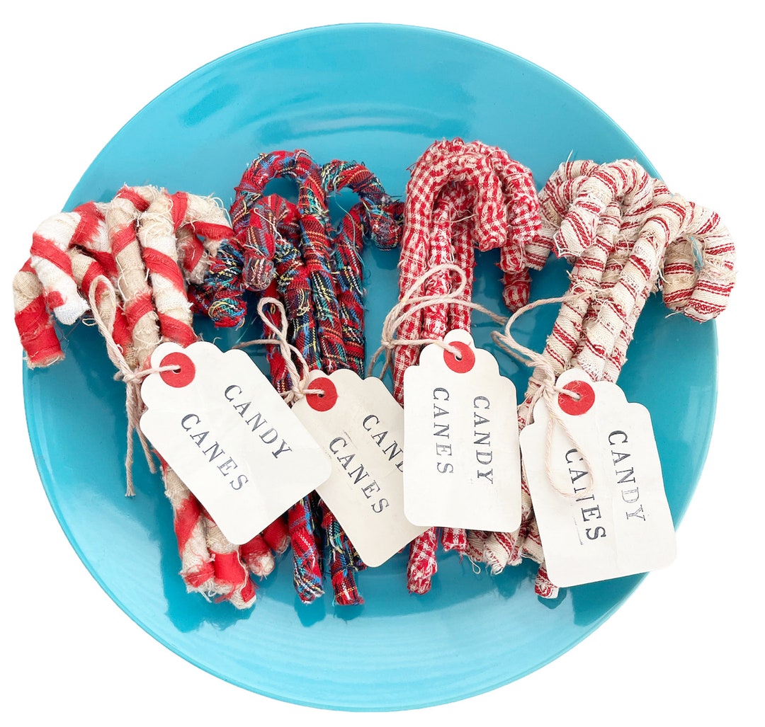 Primitive Candy Canes Homespun Primitive Candy Canes Coffee Stained ...