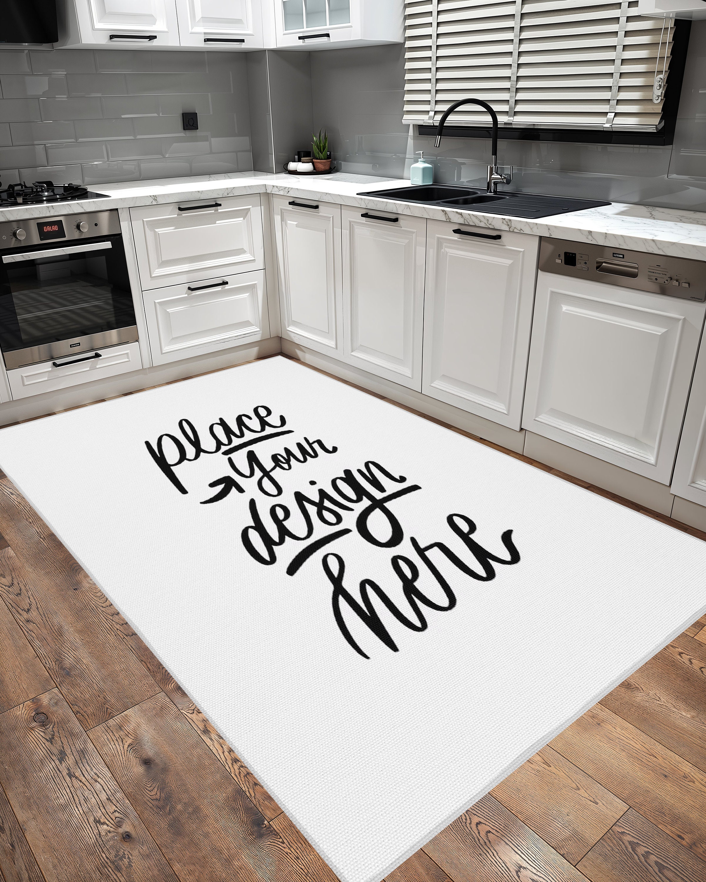 Kitchen Rug Mockup - PSD Rug Mockups - Insert Design - High Quality ...